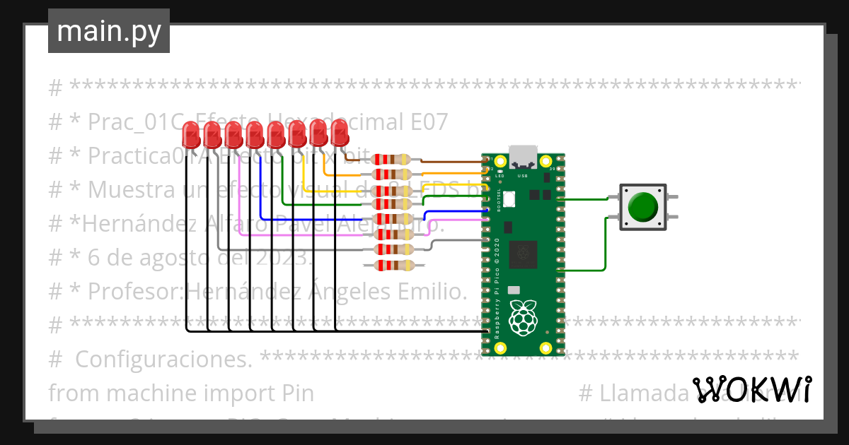 Efecto 01C Efecto hexadecimsl - Wokwi ESP32, STM32, Arduino Simulator