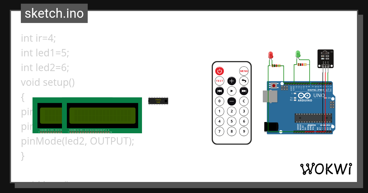 2 led ir sensor - Wokwi ESP32, STM32, Arduino Simulator