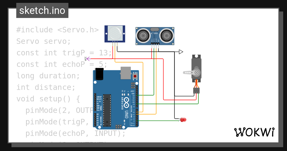 Smart Dustbin Servoultrasonicpir Wokwi Esp32 Stm32 Arduino Simulator