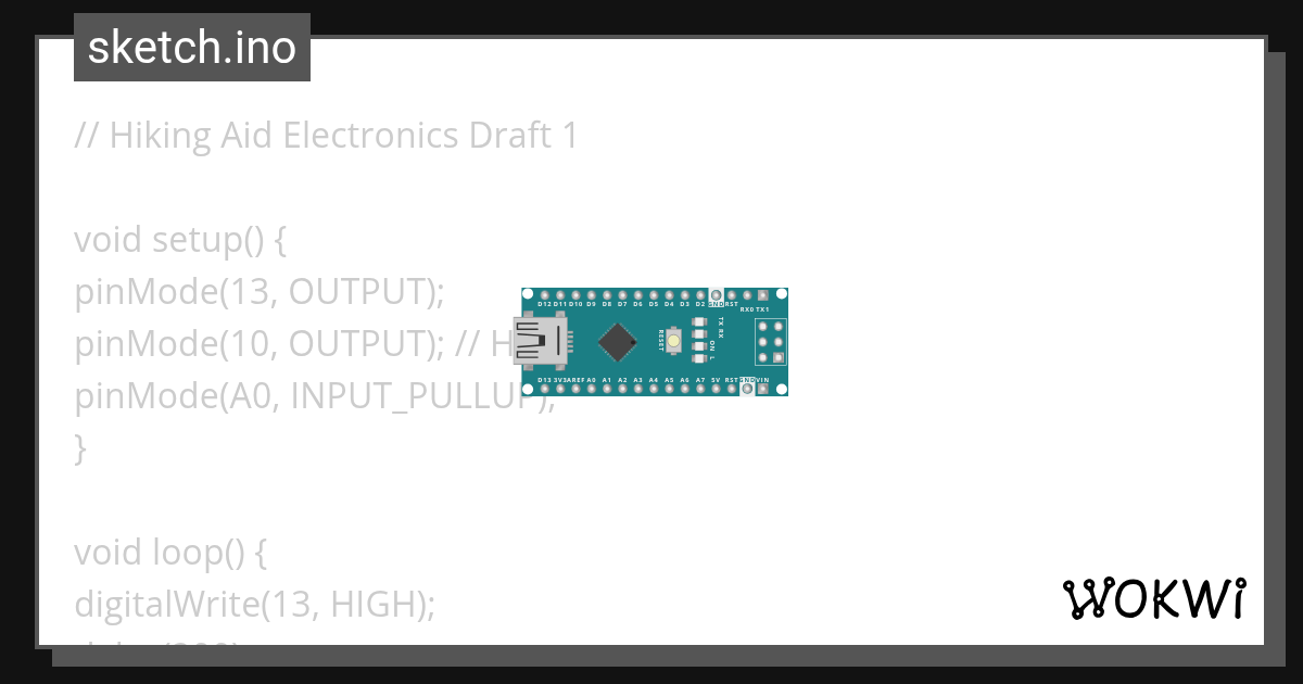 Hiking Aid Electronics Draft 1 - Wokwi ESP32, STM32, Arduino Simulator Hiking Aid Electronics Draft 1 - Wokwi ESP32, STM32, Arduino Simulator