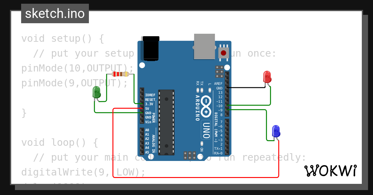 ไฟกระพริบ Wokwi Esp32 Stm32 Arduino Simulator