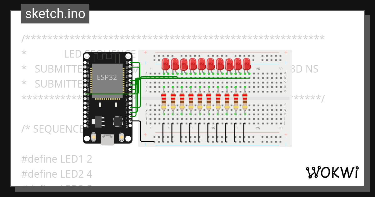 Sequence 2 - Wokwi ESP32, STM32, Arduino Simulator