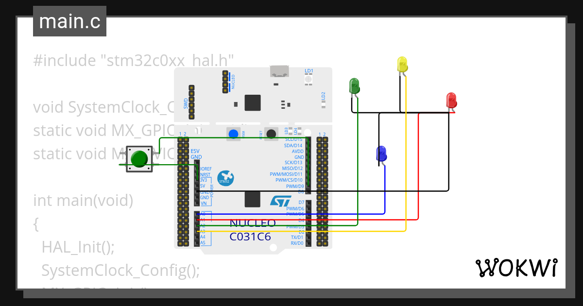ST Nucleo - HAL une BOTTON EXTII interrupt1 Copy - Wokwi ESP32, STM32, Arduino Simulator