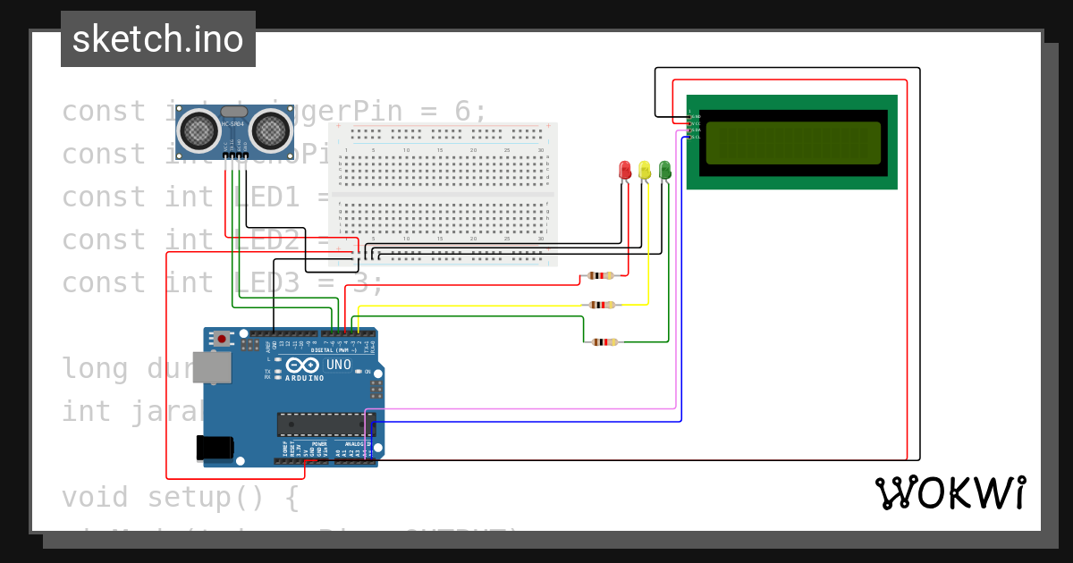 Sensor Jarak Wokwi Esp32 Stm32 Arduino Simulator
