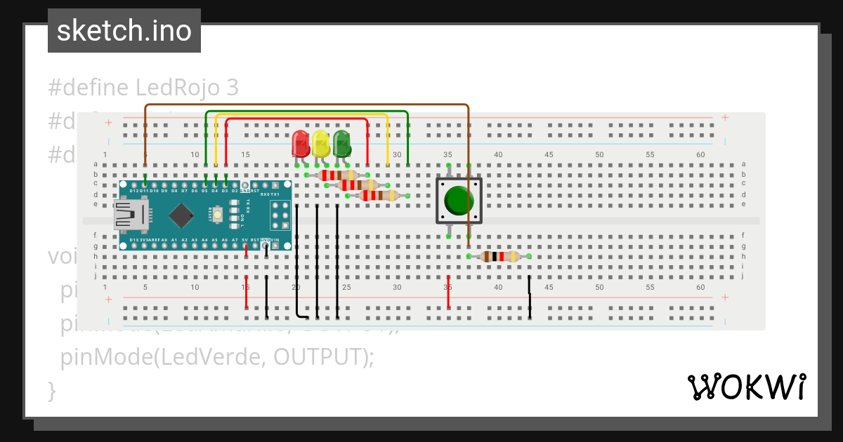 PRACTICA 1 - Luz secuencial - Wokwi ESP32, STM32, Arduino Simulator