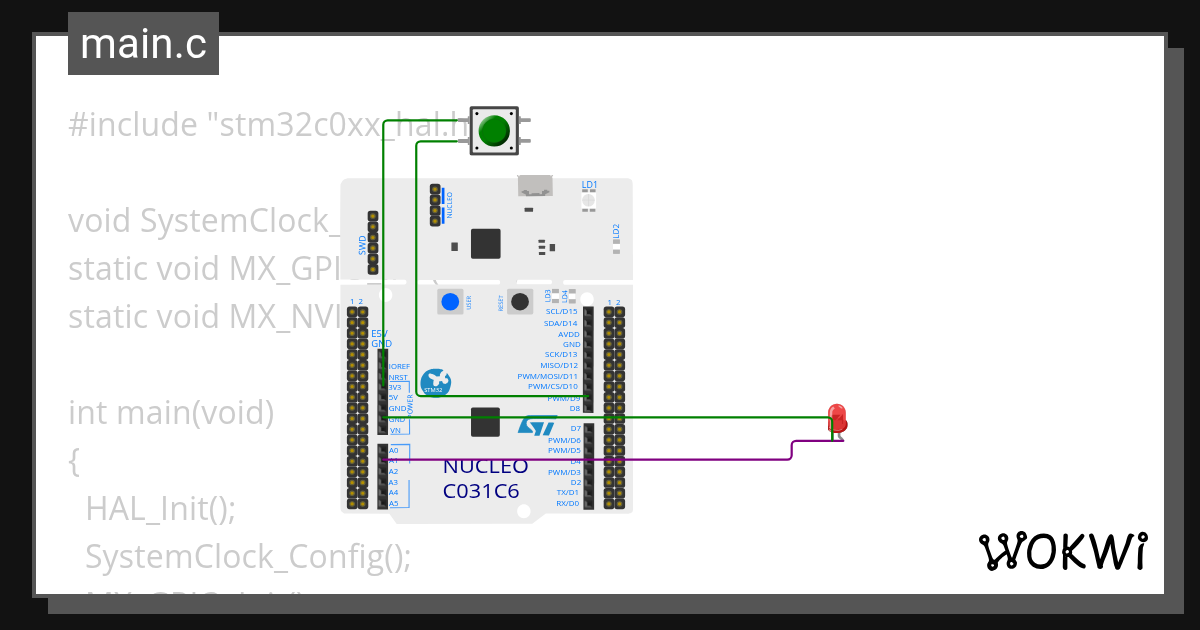 ST Nucleo - HAL une BOTTON EXTII interrupt1 Copy - Wokwi ESP32, STM32, Arduino Simulator