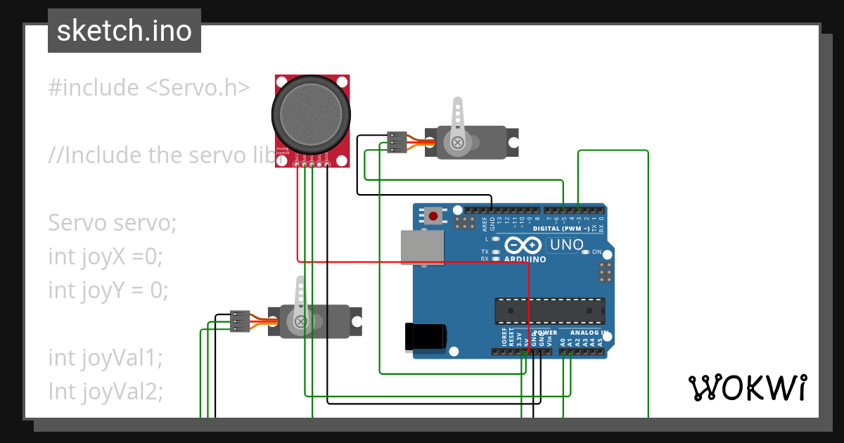 Controlling Two Standard Servo Motors Using A Joystick Copy Wokwi Esp32 Stm32 Arduino Simulator 9398