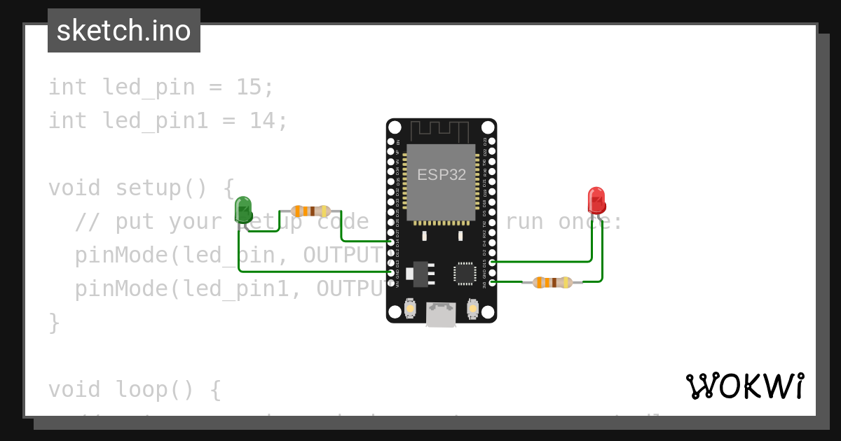 Amrina Rosyada5ccdigital Output Led Menyala Bersamaan Wokwi Esp32 Stm32 Arduino Simulator
