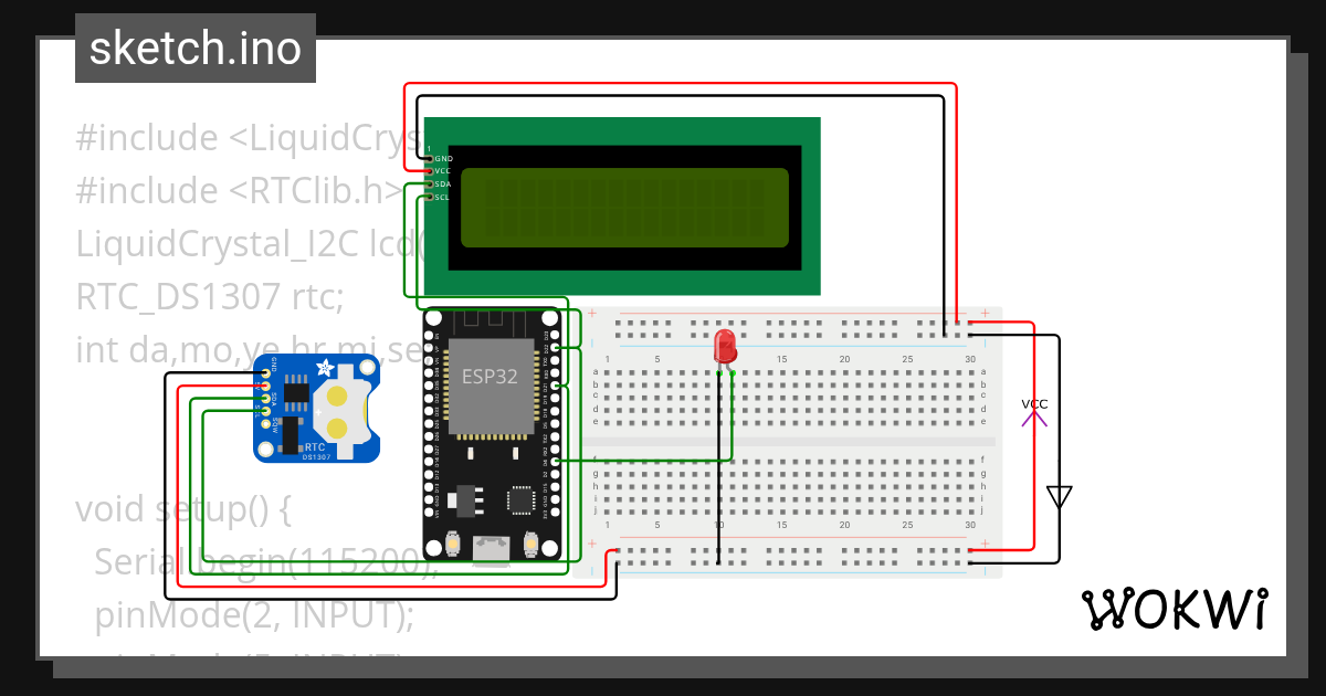 20230929 Esp32 Lcd Rtc Wokwi Esp32 Stm32 Arduino Simulator