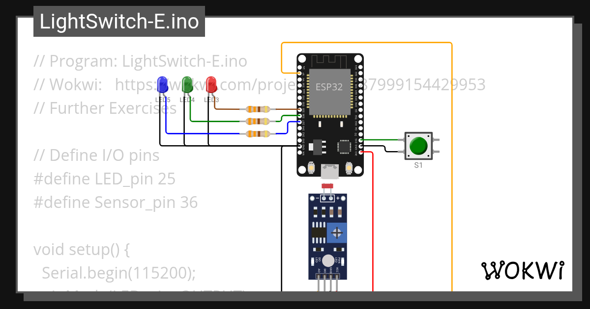LightSwitch-E.ino - Wokwi ESP32, STM32, Arduino Simulator