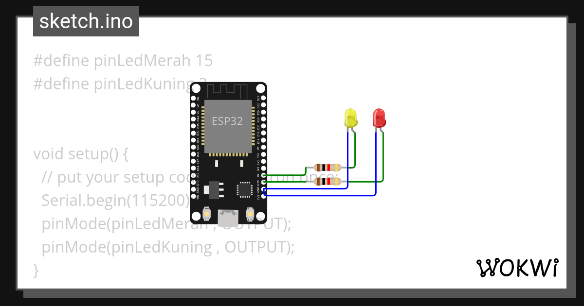 lampu led tugas 1 - Wokwi ESP32, STM32, Arduino Simulator lampu led tugas 1 - Wokwi ESP32, STM32, Arduino Simulator