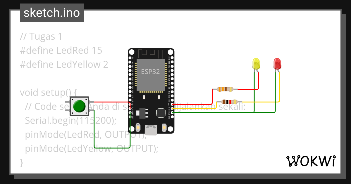 Tugas Lab Muhammad Zinatul Hayat TOLI 3B - Wokwi ESP32, STM32, Arduino Simulator