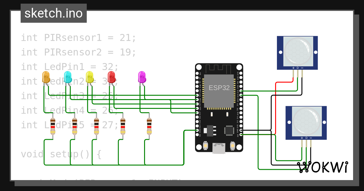 Pir Sensor Wokwi Esp32 Stm32 Arduino Simulator 9104