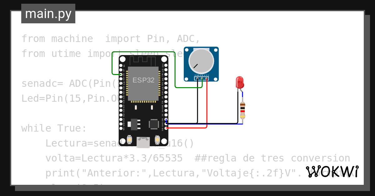 Potencimetro Wokwi Esp32 Stm32 Arduino Simulator 0987