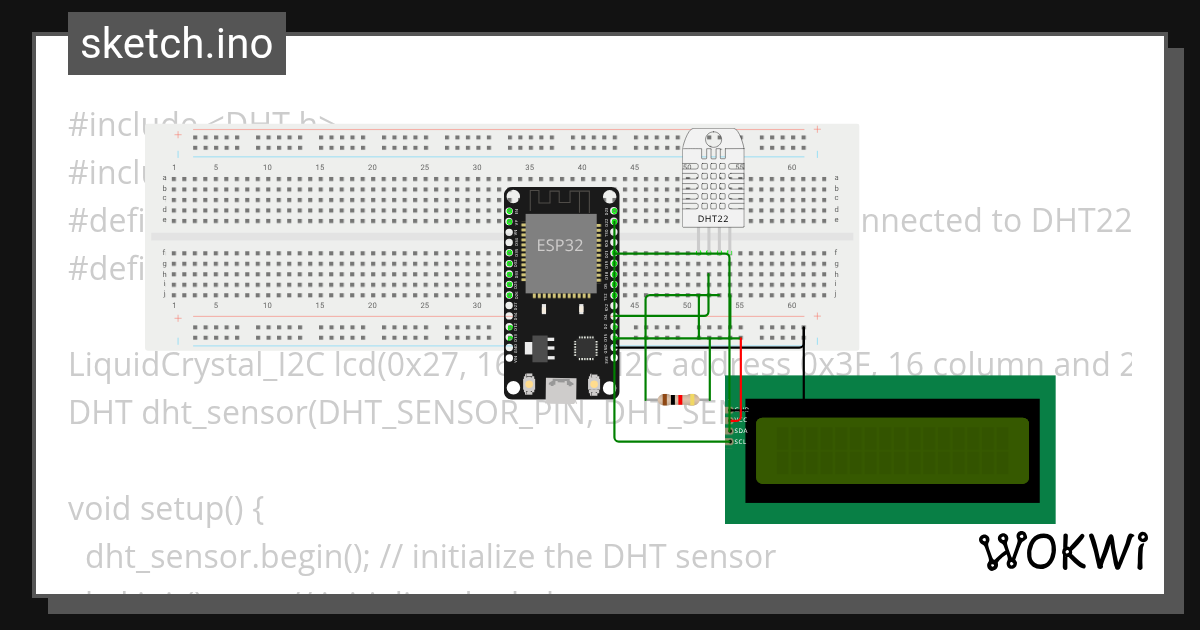 ısı Nem Lcd Wokwi Esp32 Stm32 Arduino Simulator 