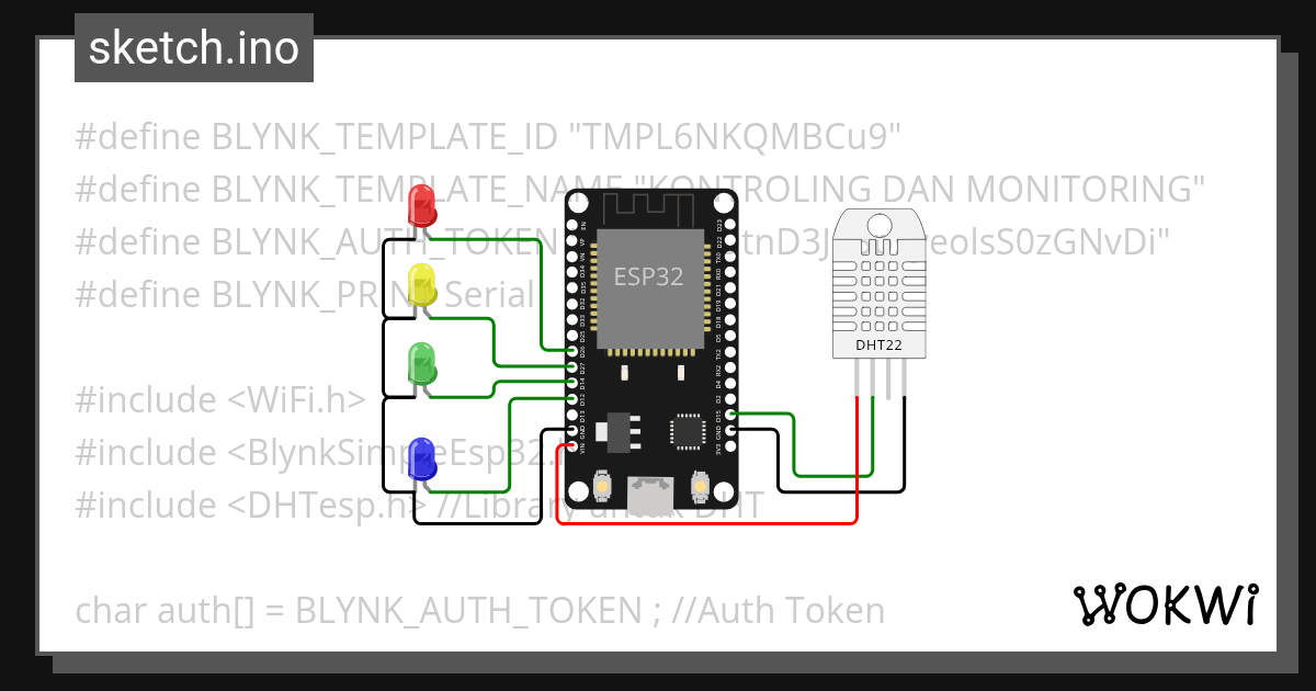 KONTROLING DAN MONITORING - Wokwi ESP32, STM32, Arduino Simulator