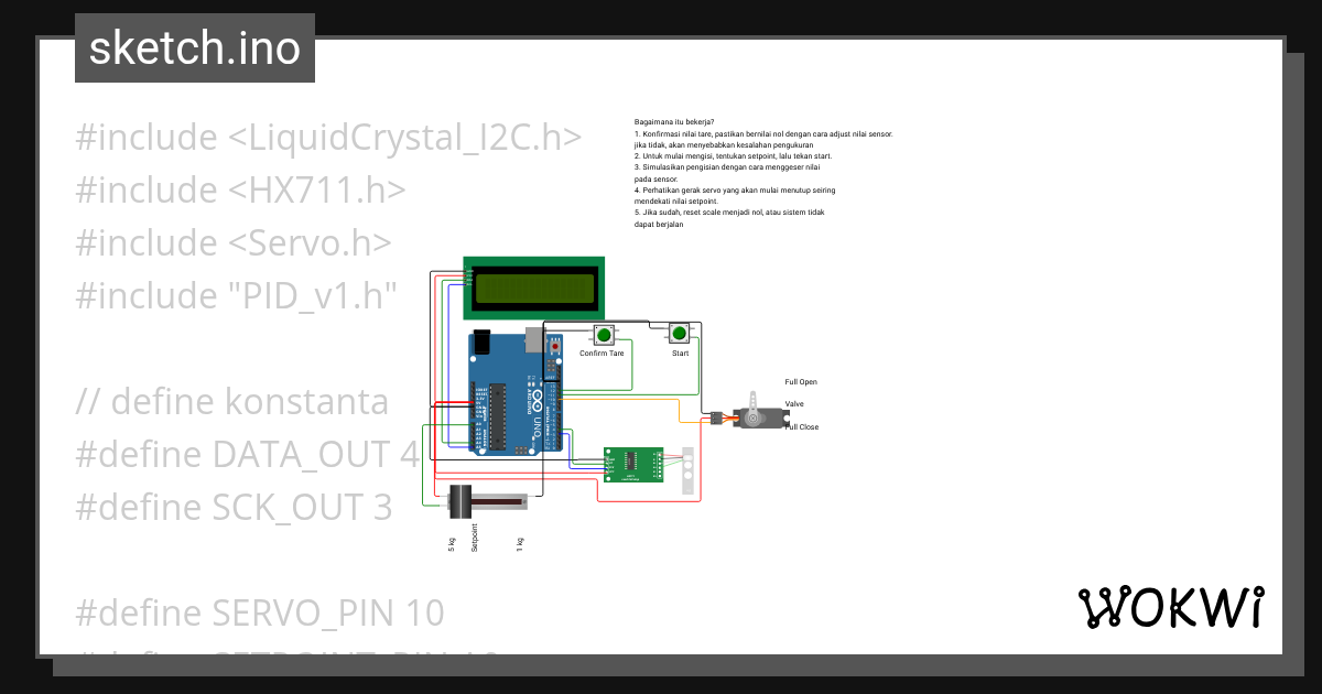 Automatic Filling Machine Loadcell Copy Kang Dimas - Wokwi ESP32, STM32, Arduino Simulator