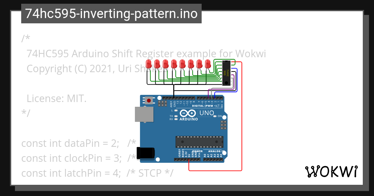 sparkfun-74hc595-demo.ino Copy - Wokwi ESP32, STM32, Arduino Simulator