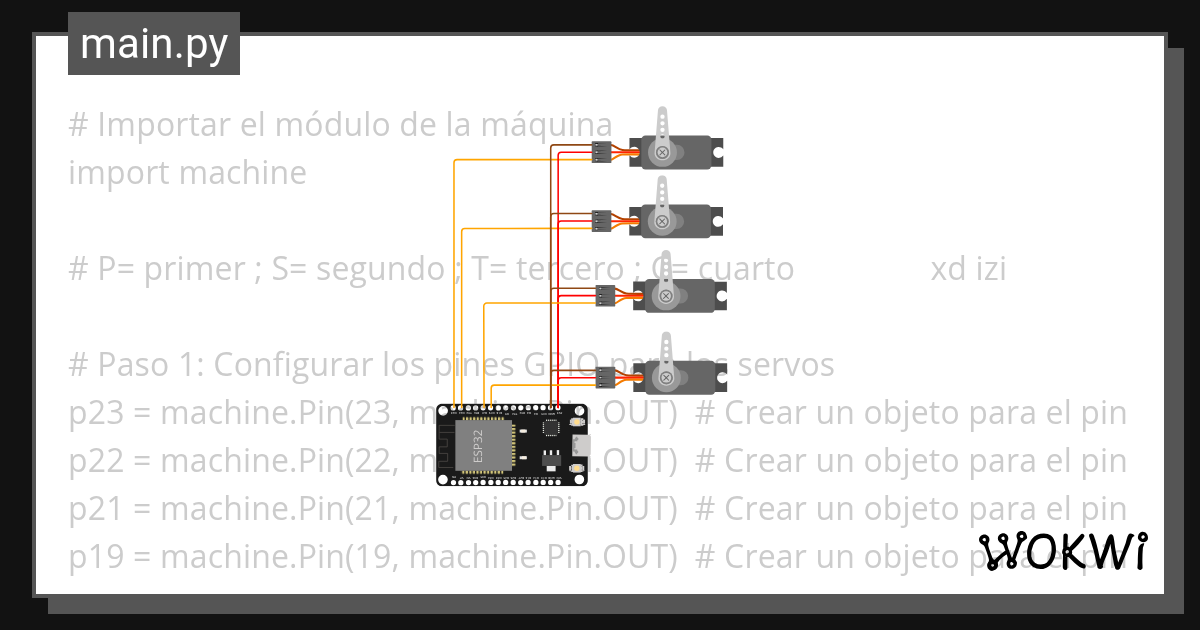 4 servos(Primera parte) - Wokwi ESP32, STM32, Arduino Simulator