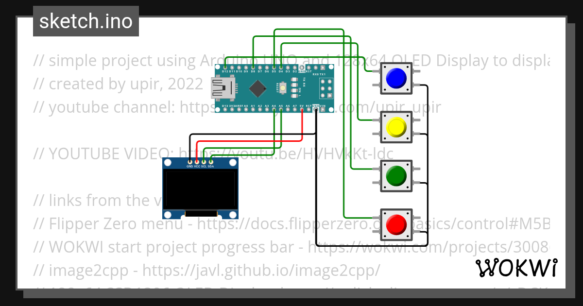 RA OAT OLED - Wokwi ESP32, STM32, Arduino Simulator