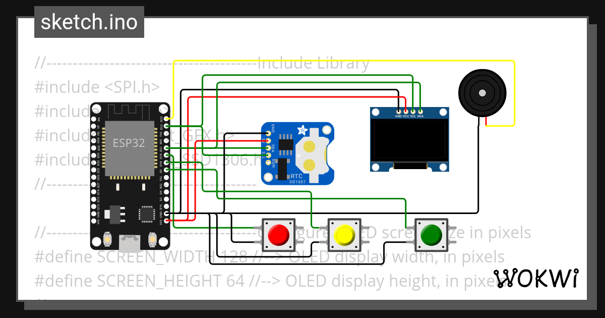 Test Oled Buzzer And Buttons Wokwi Esp32 Stm32 Arduino Simulator