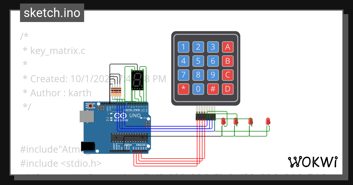 keyPad - Wokwi ESP32, STM32, Arduino Simulator
