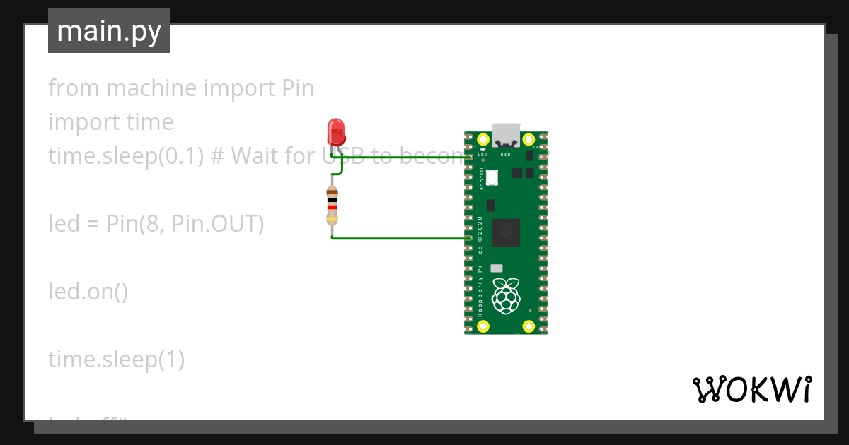 Pi Pico Test Led Wokwi Esp32 Stm32 Arduino Simulator 9927