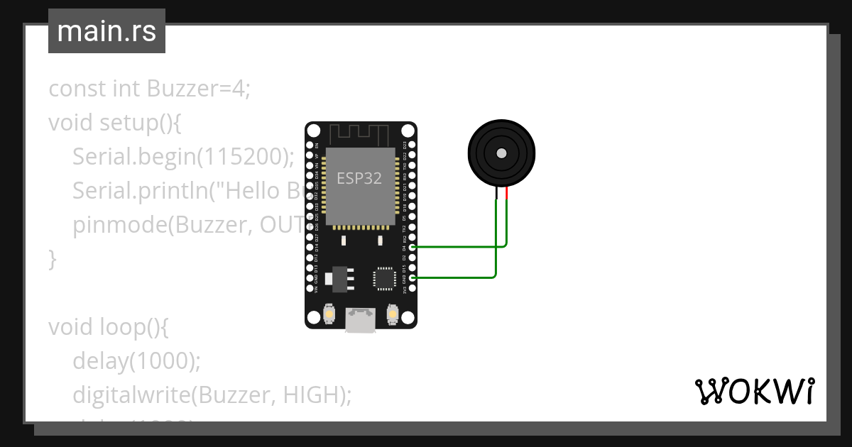 Buzzer - test Copy - Wokwi ESP32, STM32, Arduino Simulator