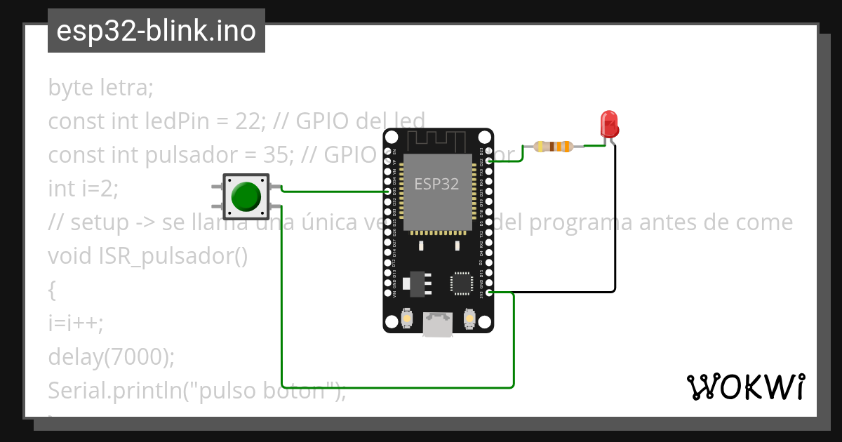 Ledparpadeo Wokwi Esp32 Stm32 Arduino Simulator 