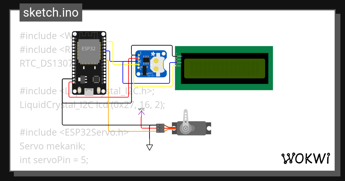 Pakan Hewan Otomatis_Rayana - Wokwi ESP32, STM32, Arduino Simulator