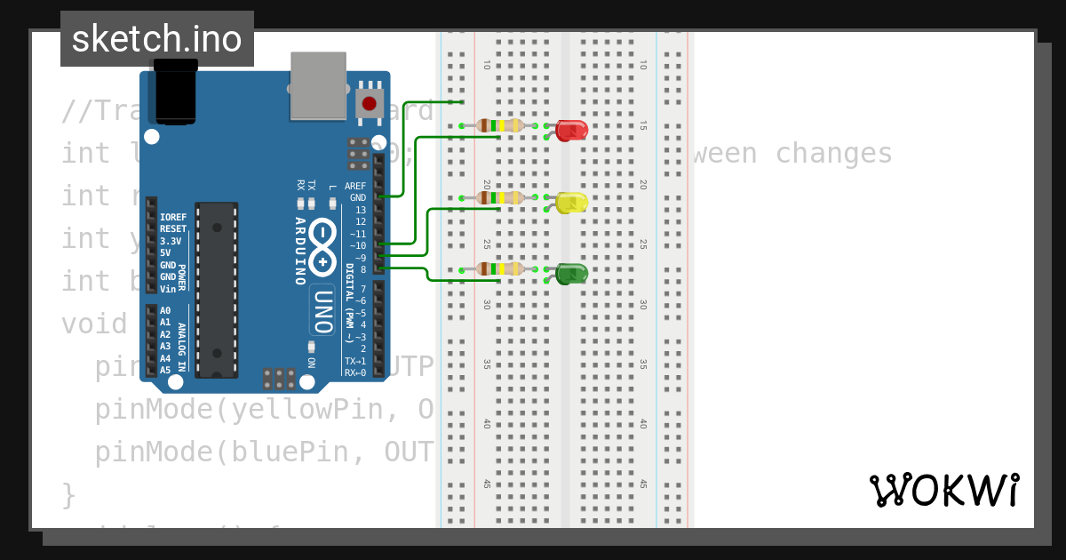 Trafic Light Wokwi Esp32 Stm32 Arduino Simulator 5591