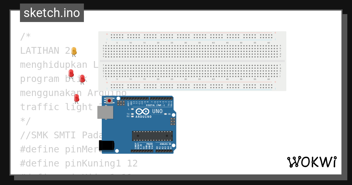 Latihan 2 Traffic Light Wokwi Esp32 Stm32 Arduino Simulator 2847