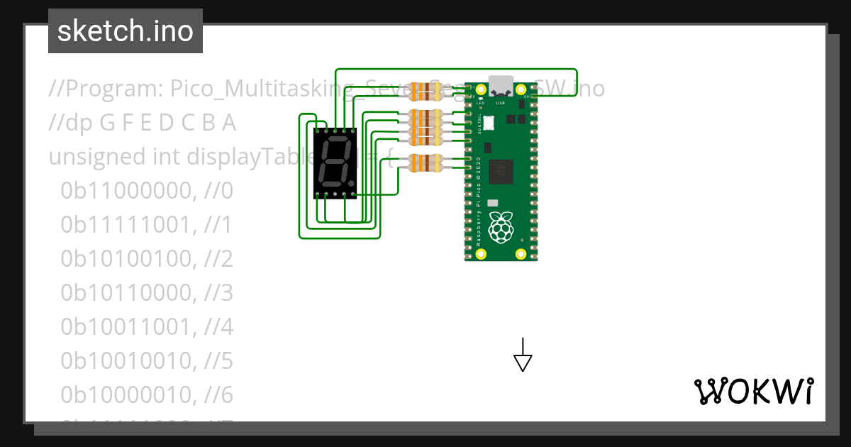 Pico_Multitasking_SevenSegment_SW - Wokwi ESP32, STM32, Arduino Simulator