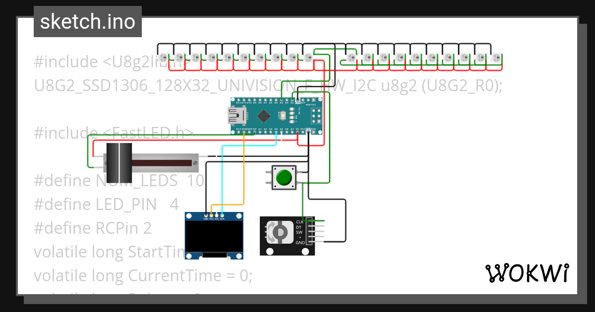Led Bar Wokwi Esp32 Stm32 Arduino Simulator 