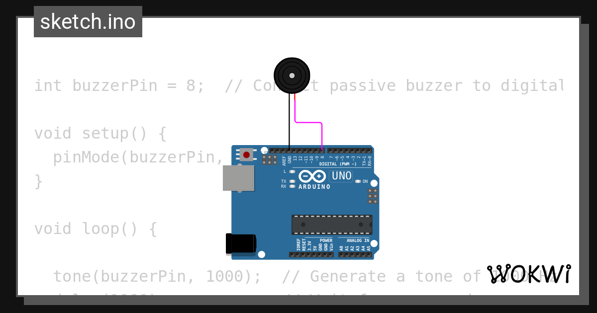 Passive Buzzer Wokwi Esp32 Stm32 Arduino Simulator 9671