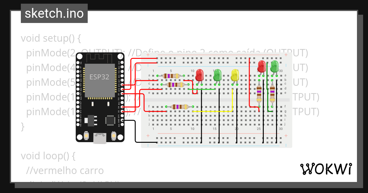 Luiz-semaforo - Wokwi ESP32, STM32, Arduino Simulator