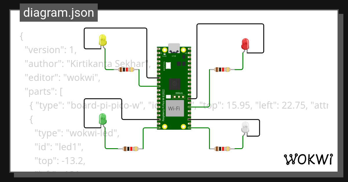 4 LEDs using Timer - Wokwi ESP32, STM32, Arduino Simulator