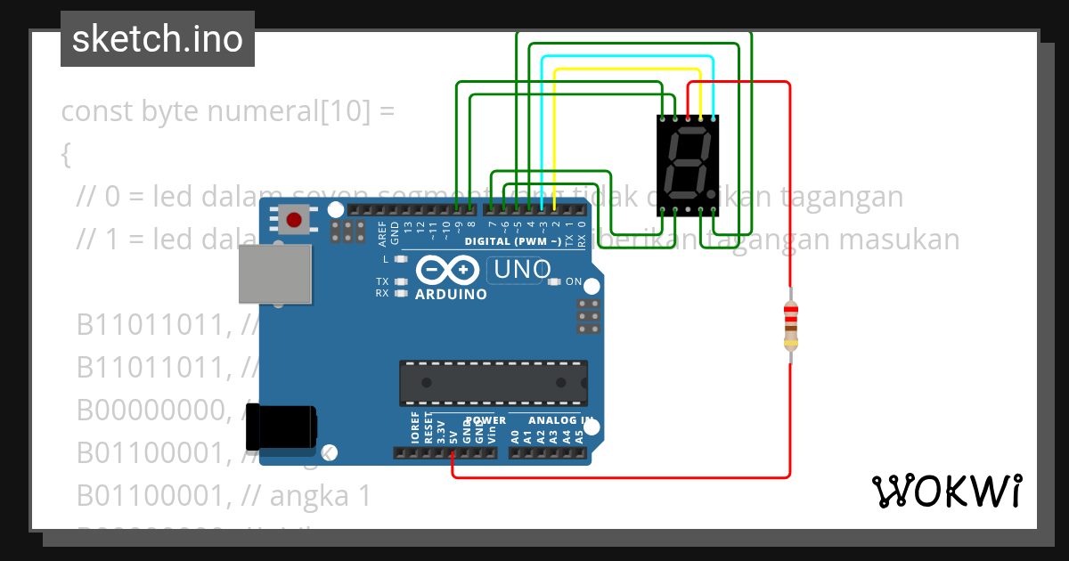 7 Segment Wokwi Esp32 Stm32 Arduino Simulator