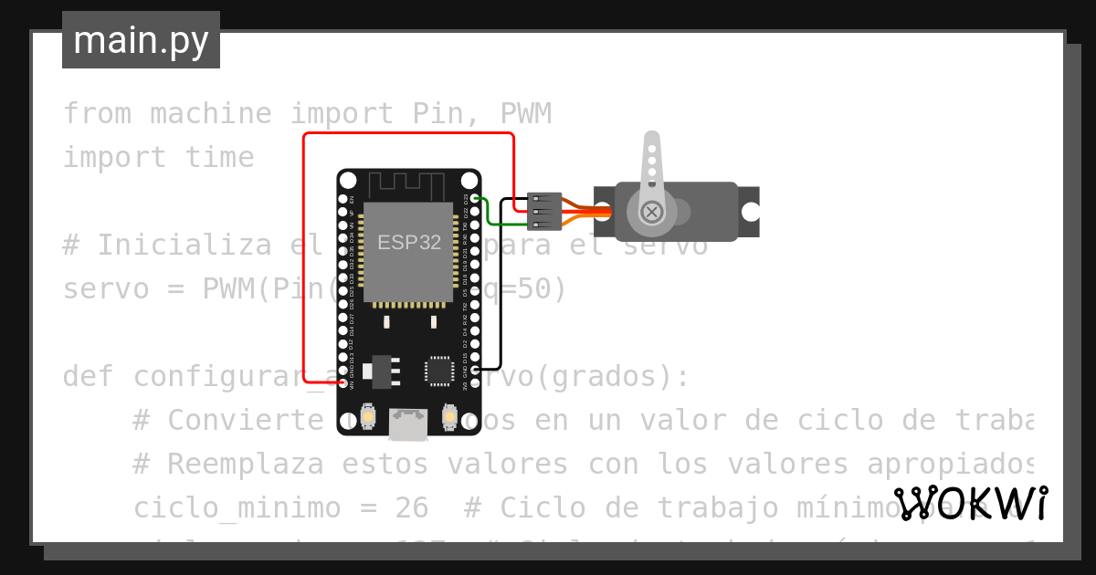 Servomotor Con Grados Wokwi Esp32 Stm32 Arduino Simulator