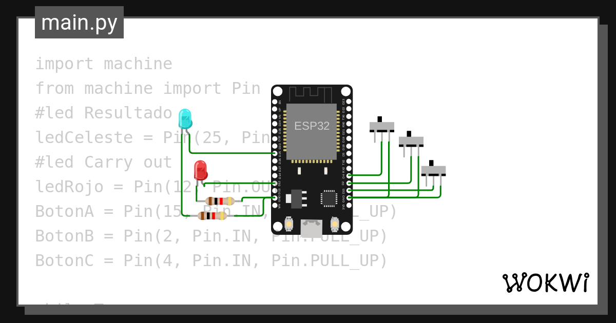Sumador 3 Numeros 1 Bit Wokwi Esp32 Stm32 Arduino Simulator