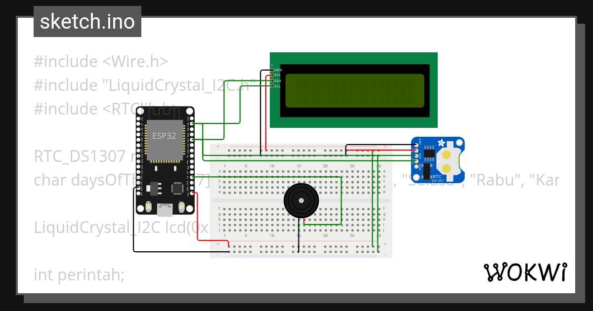 22-Reyqal-ESP_LCD_RTC_Buzzer - Wokwi ESP32, STM32, Arduino Simulator