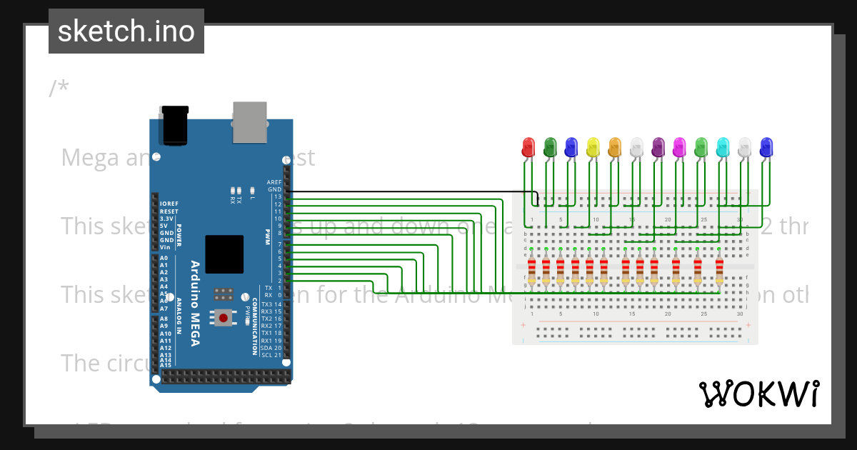 12 led - Wokwi ESP32, STM32, Arduino Simulator