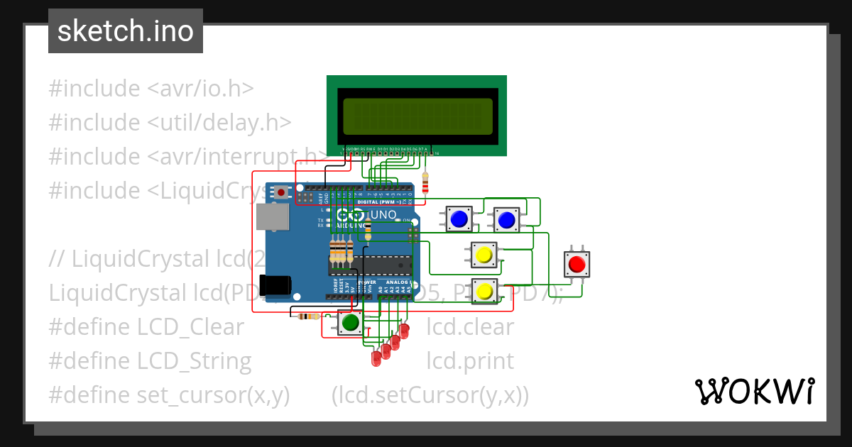 coba virtual output - Wokwi ESP32, STM32, Arduino Simulator