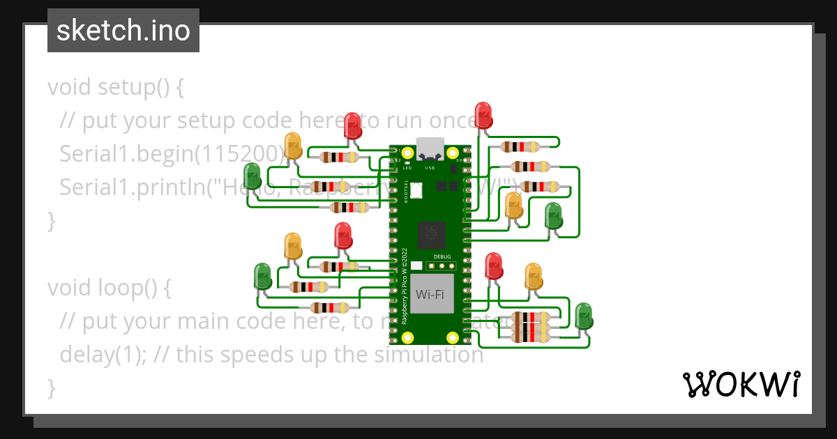 traffic_4_light$ - Wokwi ESP32, STM32, Arduino Simulator traffic_4_light$ - Wokwi ESP32, STM32, Arduino Simulator