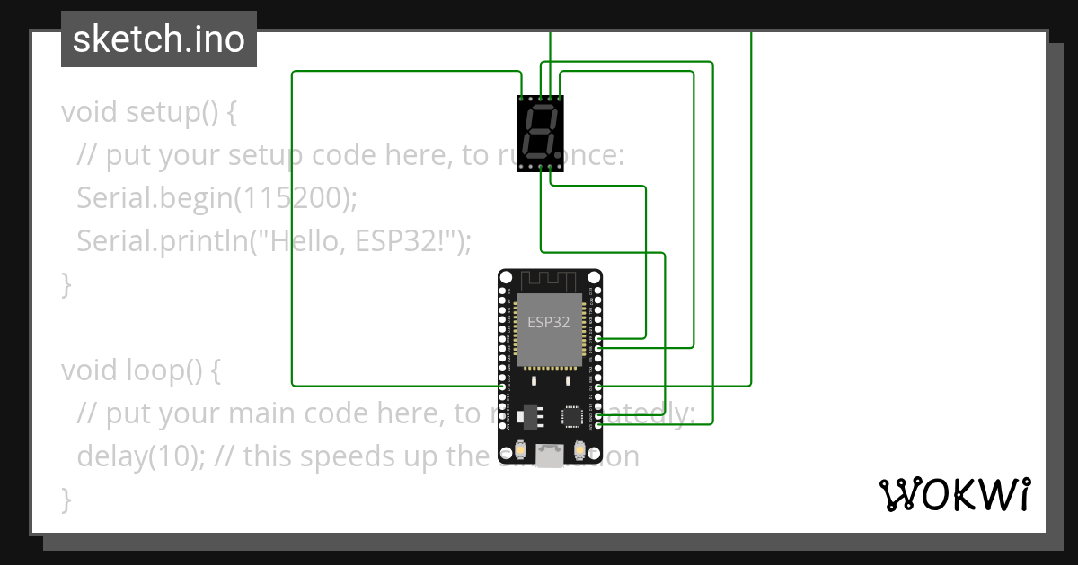 7 segment - Wokwi ESP32, STM32, Arduino Simulator