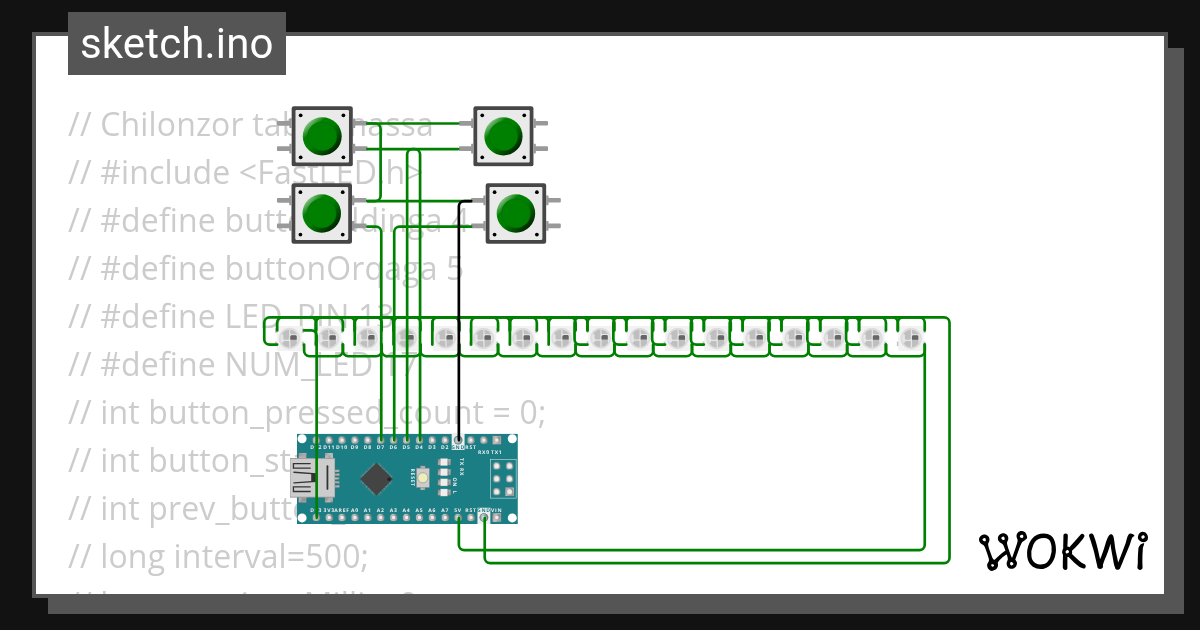 tablo metro ws2812b - Wokwi ESP32, STM32, Arduino Simulator