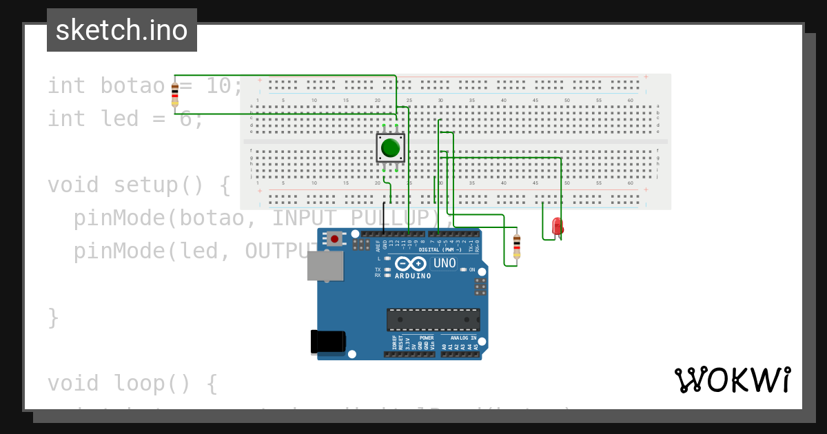 Acender Led Com Botão Wokwi Esp32 Stm32 Arduino Simulator 9700