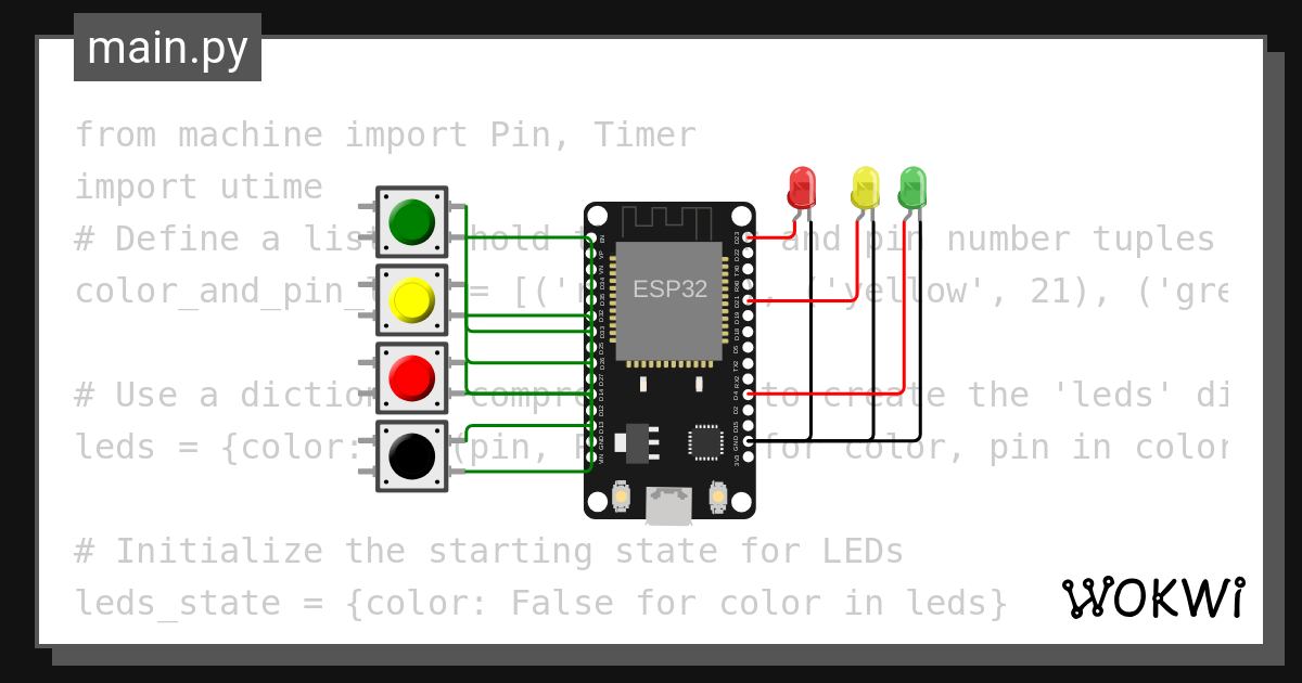 紅綠燈 Wokwi Esp32 Stm32 Arduino Simulator 8363