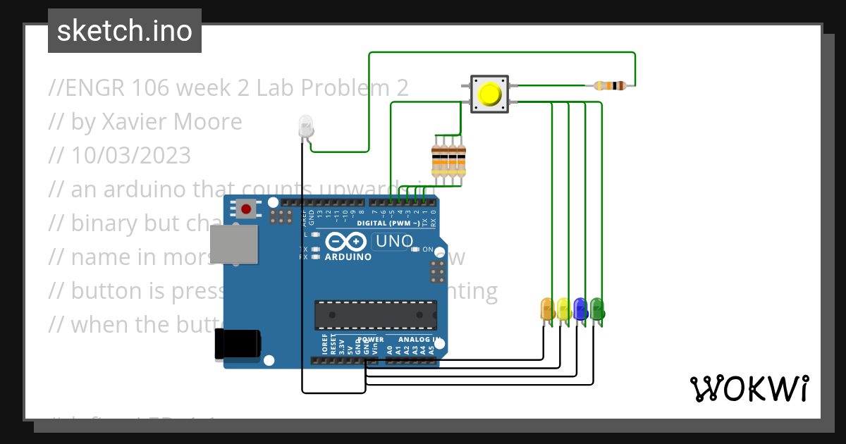 ENGR_LabBinaryCounting_XavierMoore - Wokwi ESP32, STM32, Arduino Simulator