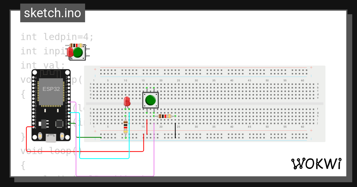 按鈕 Wokwi Esp32 Stm32 Arduino Simulator 5161
